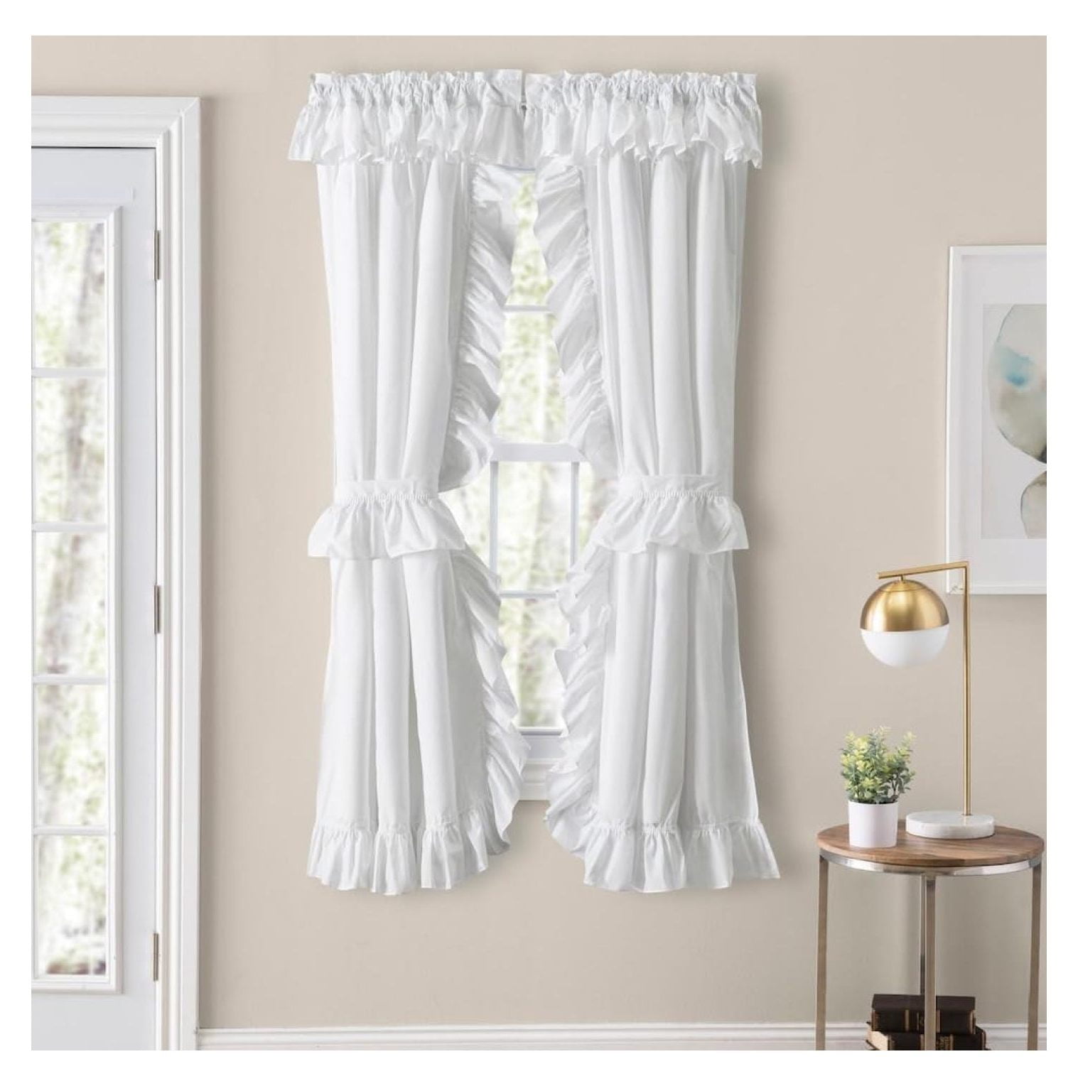 Classic Wide Ruffle Priscilla Rod Pocket Curtain Collection by Ellis ...