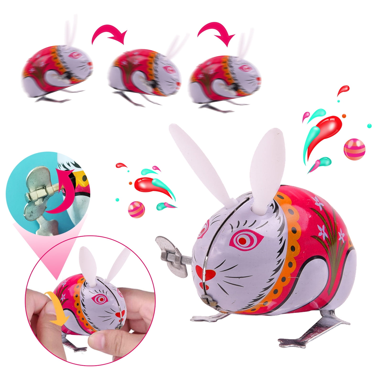 Classic Wind Up Toy - Jumping Rabbit Toy for Kids - Easter Festival ...