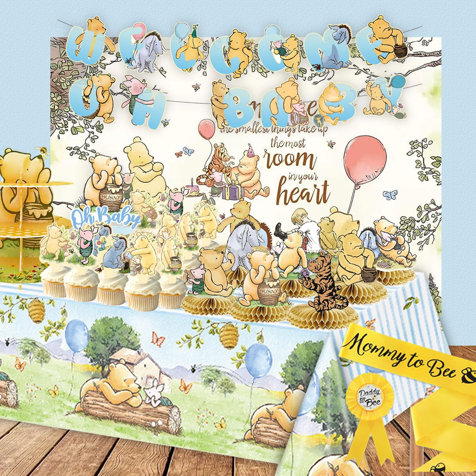 Classic Winnie Baby Shower IFF17 Decorations Kit, All-in-1 Winnie Party ...
