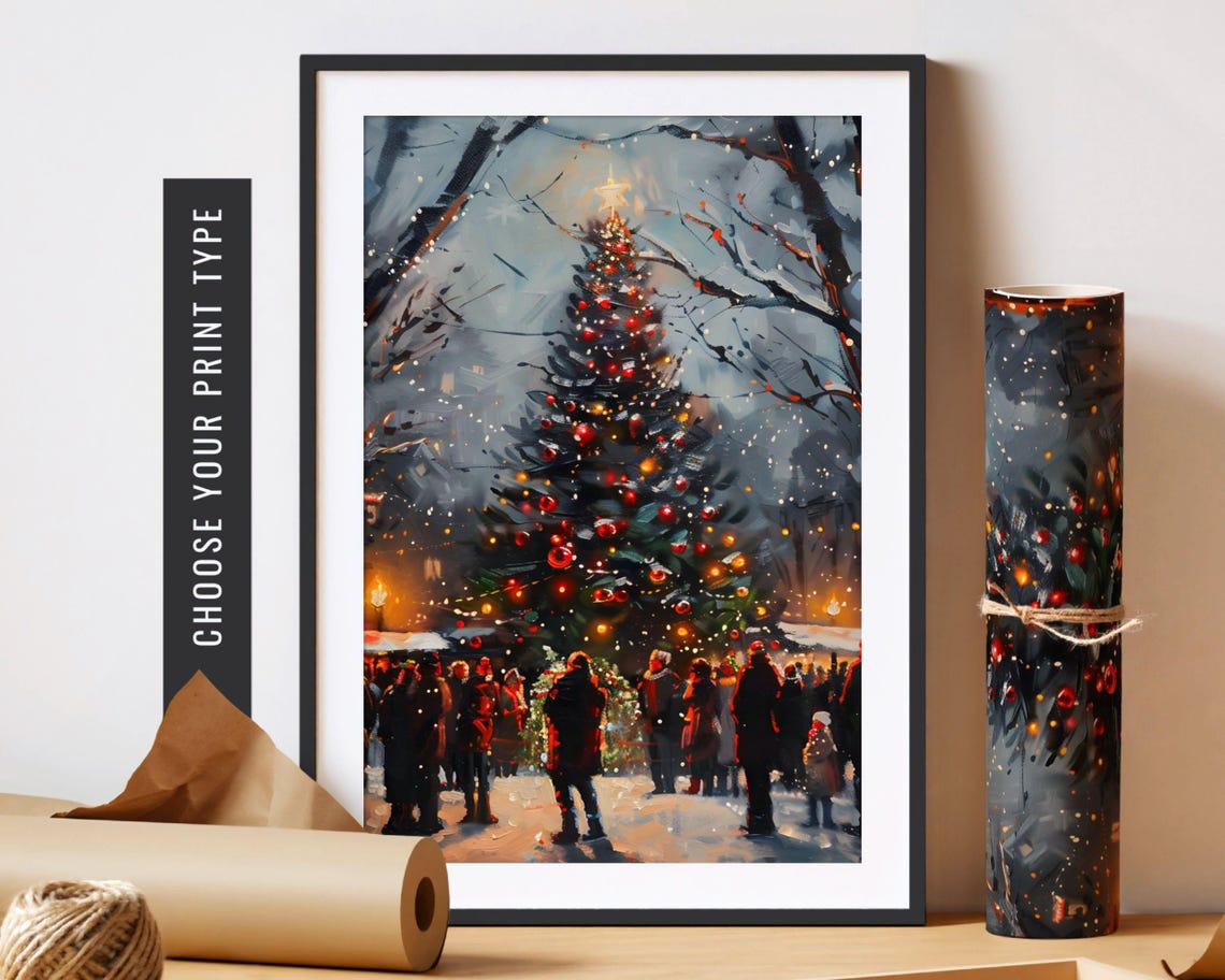 Classic Winter Poster Snowy Winter Tree Lighting Poster Moody Winter ...