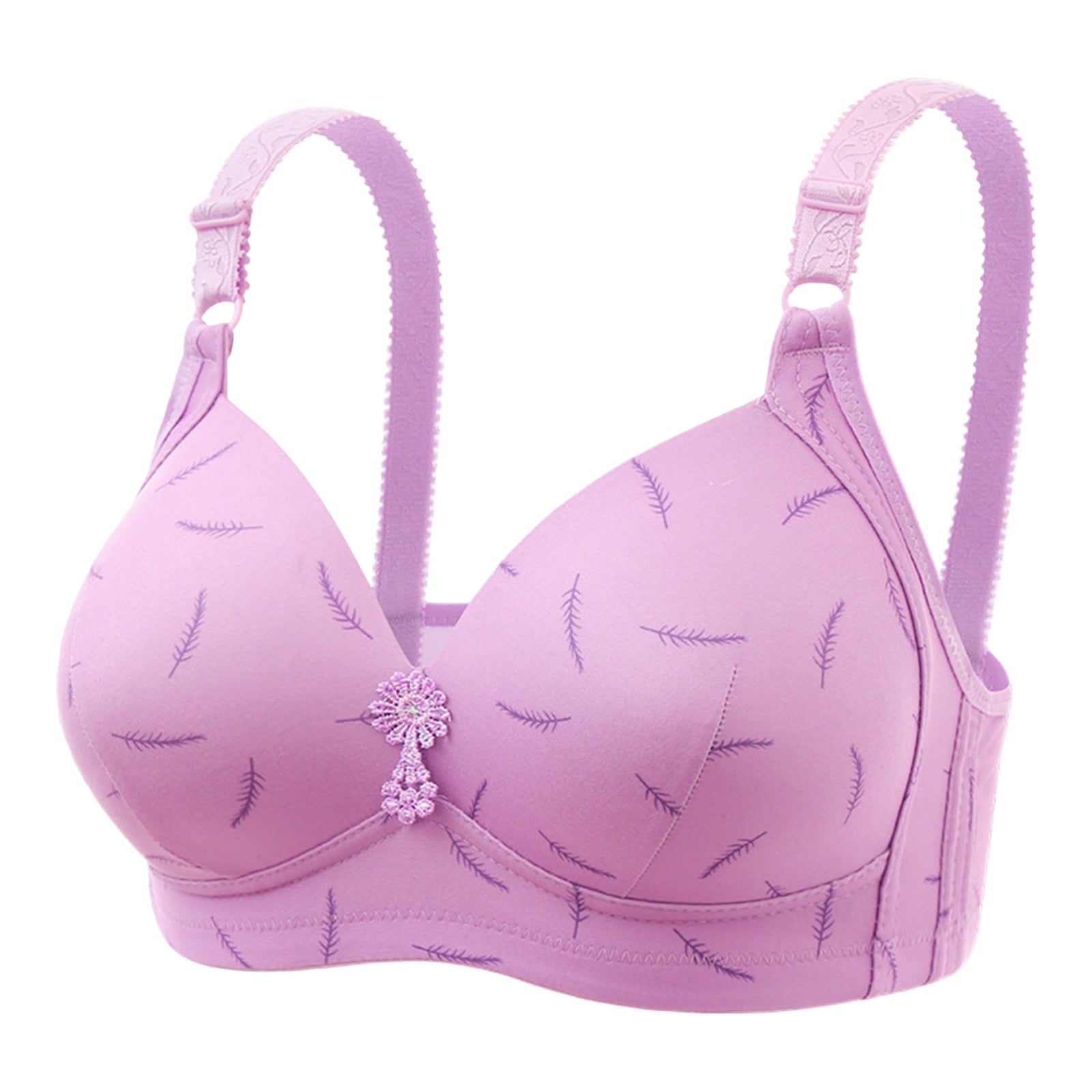 Classic Wire-Free T-Shirt Bra – Solid Color Fixed Cups with Seamless ...