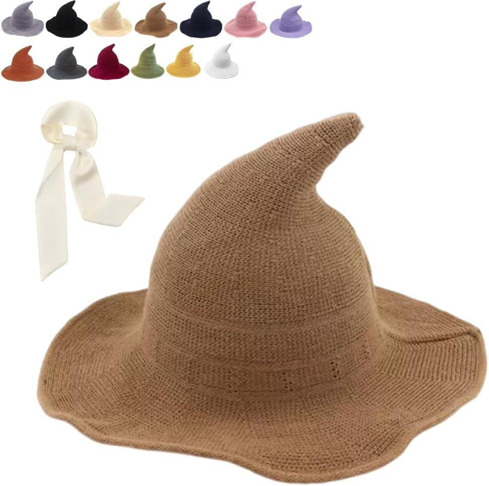 Classic Wizard Hat Halloween Witch Knitted Hat 18in Large Solid Felt ...