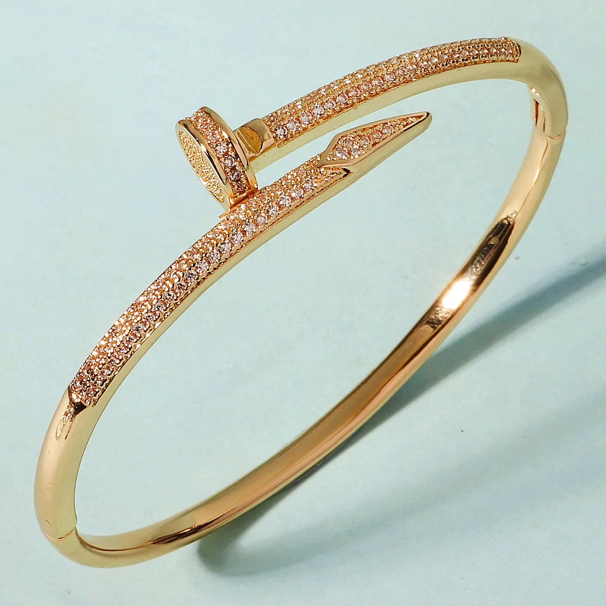 Classic Woman's Nail 14K Yellow Gold Bracelet Europe and the United ...