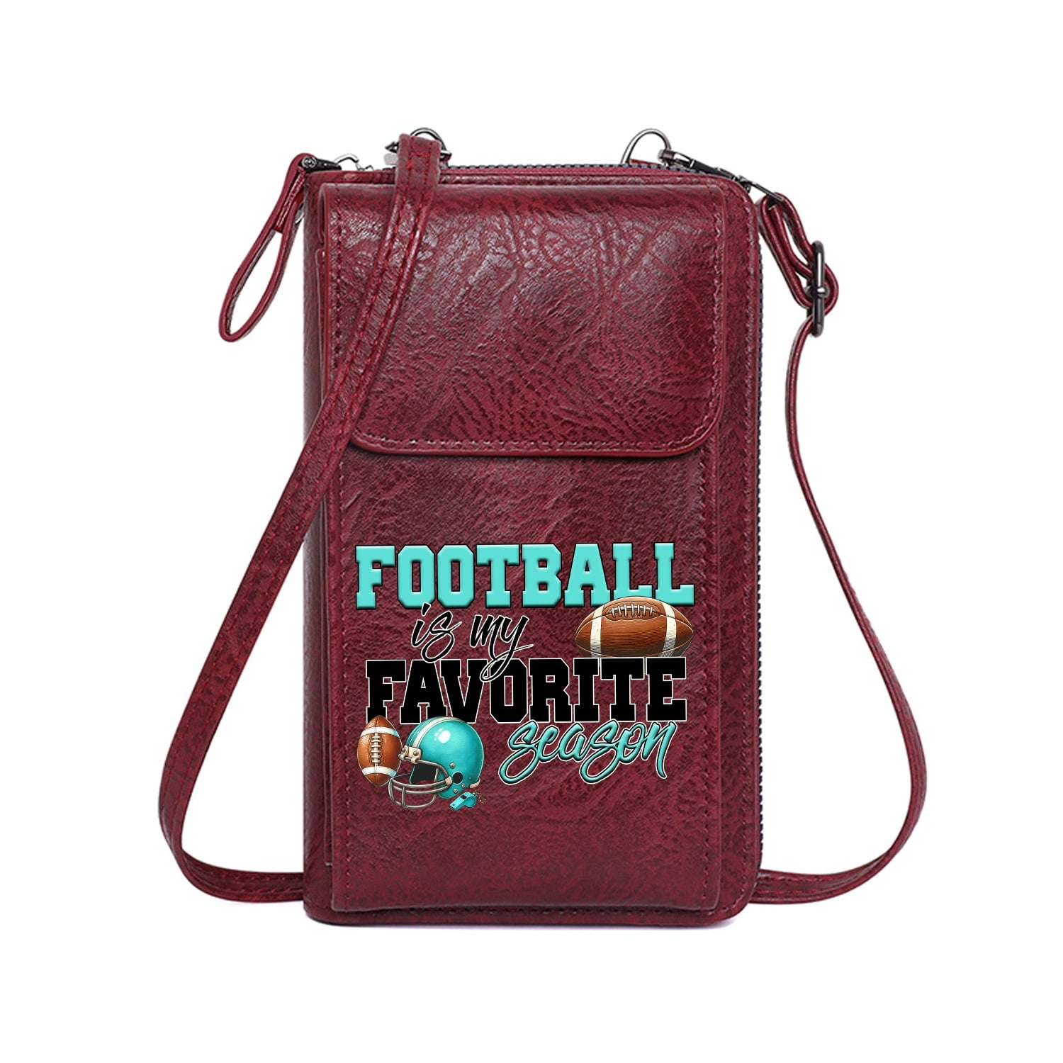 Classic Women Crossbody Phone Bag Heart Print Ladies Messenger ...