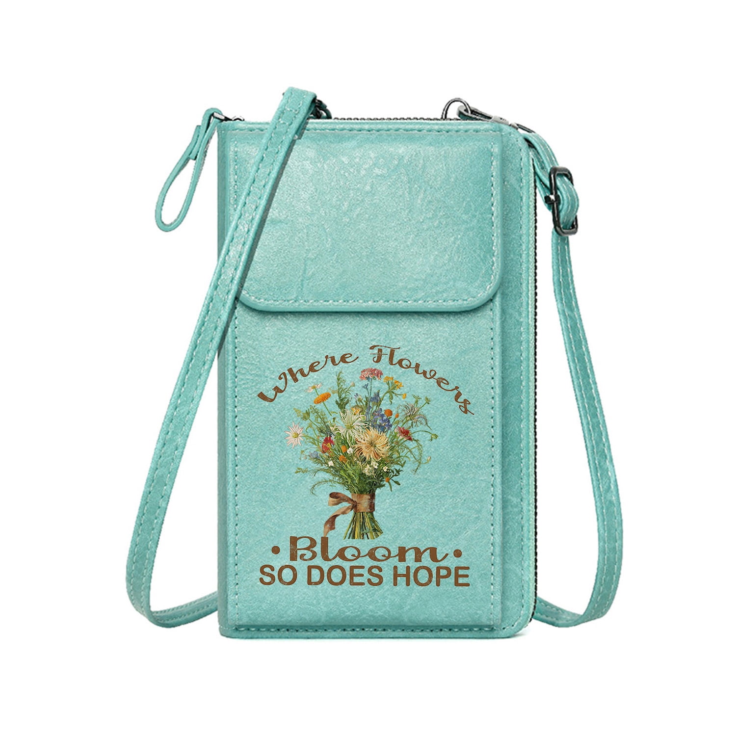 Classic Women Messenger Bag Vintage Print Crossbody Phone Bag Soft PU ...