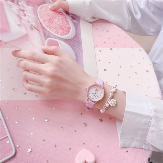 Classic Women Watch, Pink Dial, Hypoallergenic Back, Soft Slim Leather ...