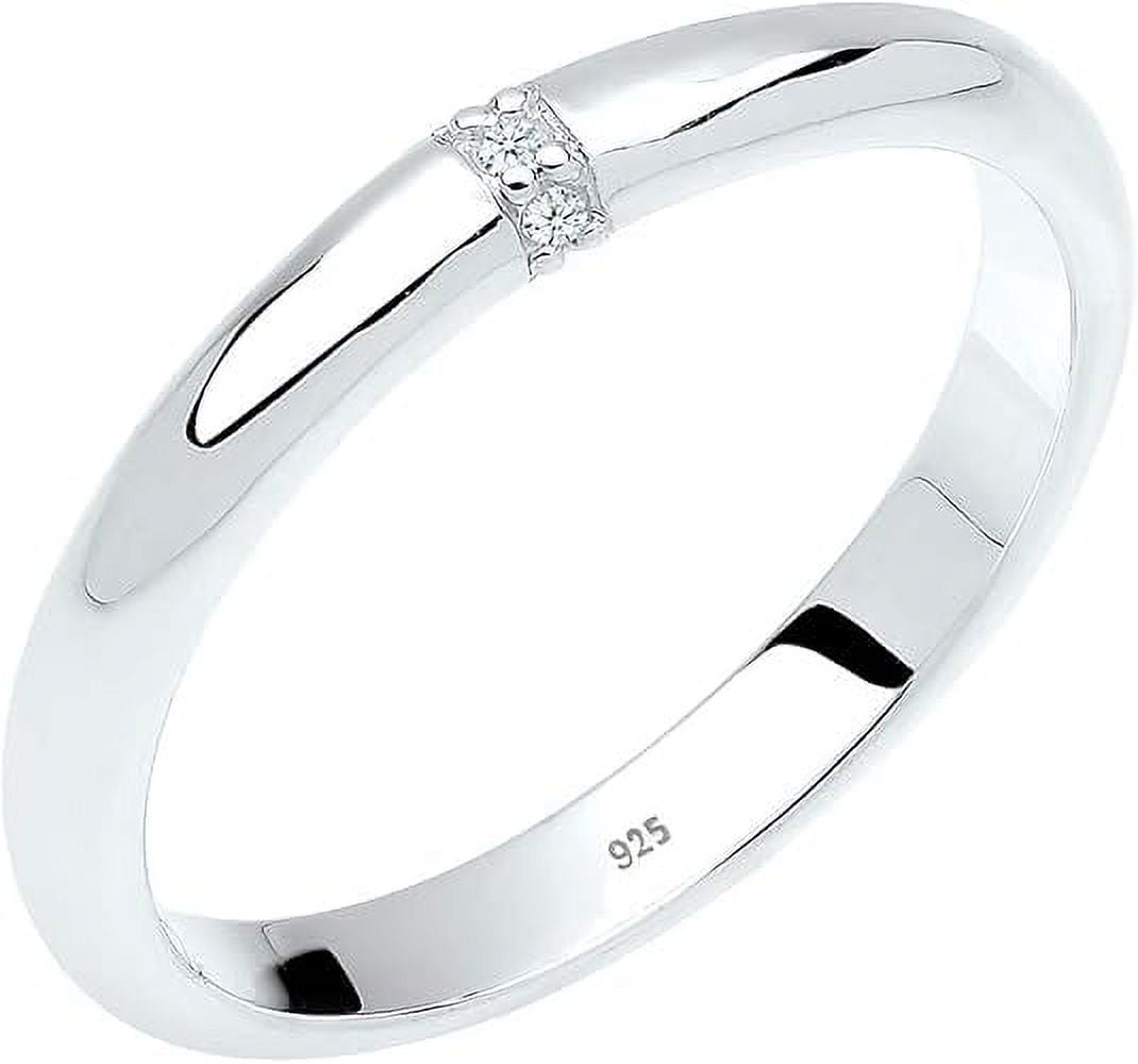 Classic Women's Ring with Diamond (0.04 ct.) in 925 Sterling Silver - Walmart.com