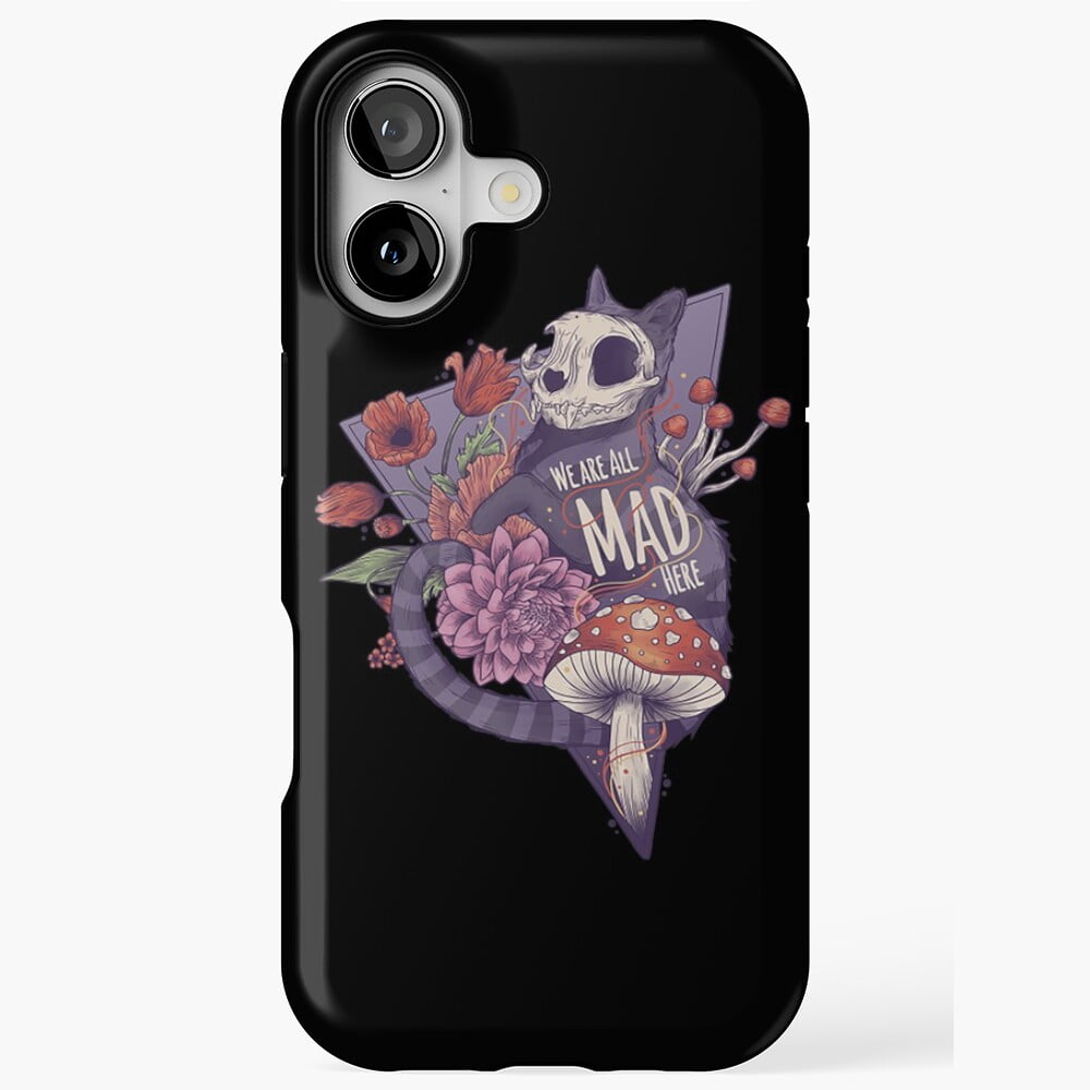 Classic Wonderland Quote We Are All Mad Here Cat Silhouette Case for ...