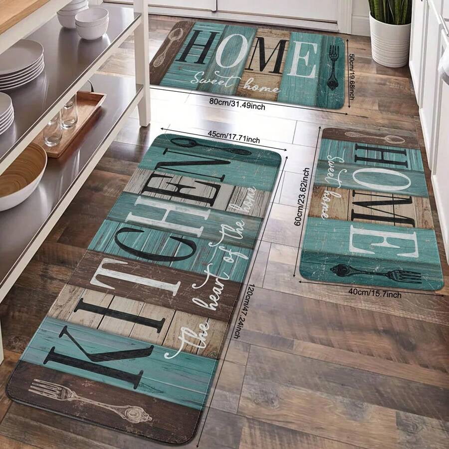 Classic Wood Grain Kitchen Carpet,Retro Country Style Carpet, Farm ...