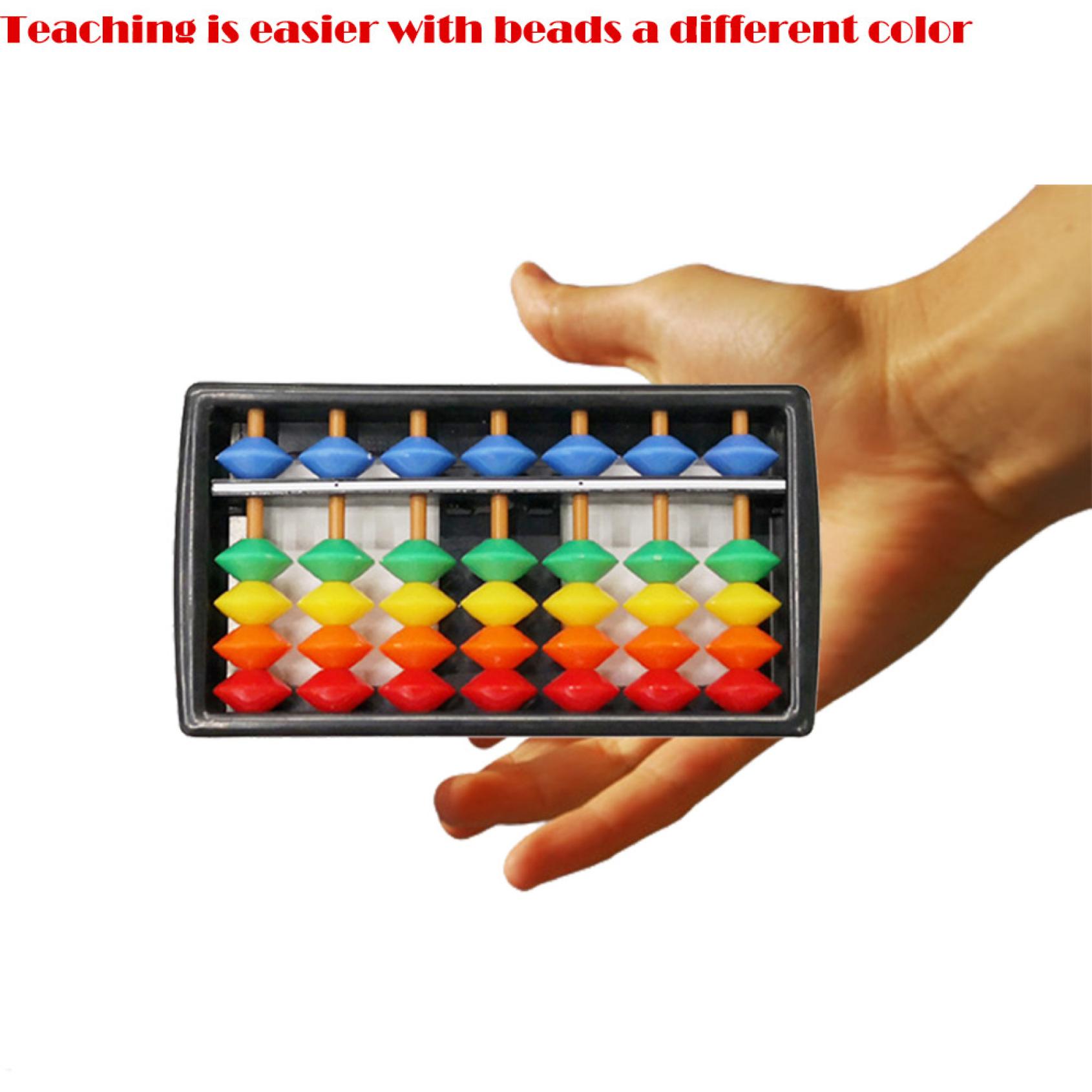 Classic Wooden Abacus for Kids Math,Mini 7 Digits Rods Abacus Soroban ...
