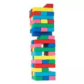 Classic Wooden Block Game for Toddlers Kids Stacking Colorful Blocks ...