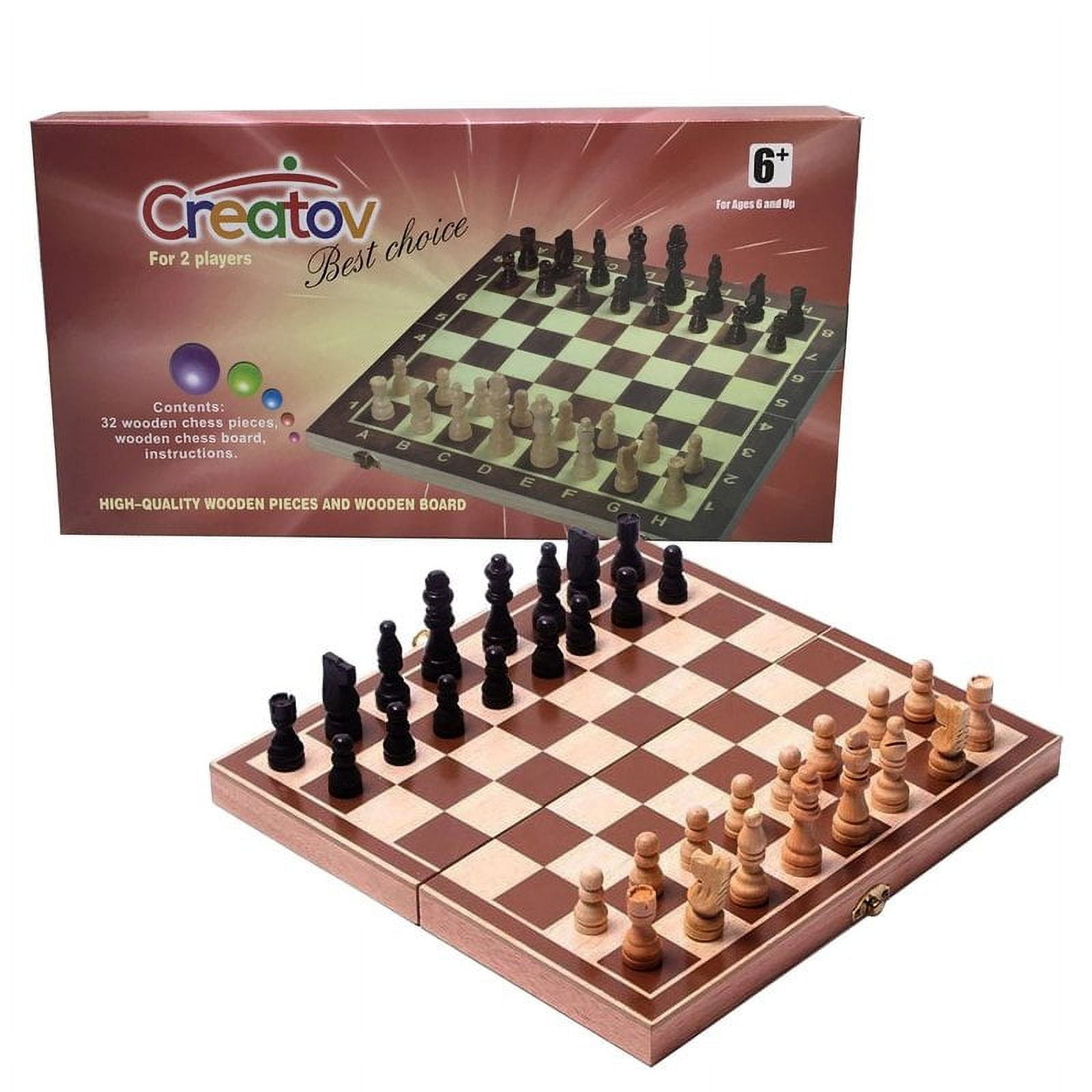 Creatov Chess Board Set, Wooden Tournament Game Board with Storage Bags ...