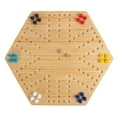 Hey! Play! Classic Wooden Marble Strategy Game Set for Family Travel ...
