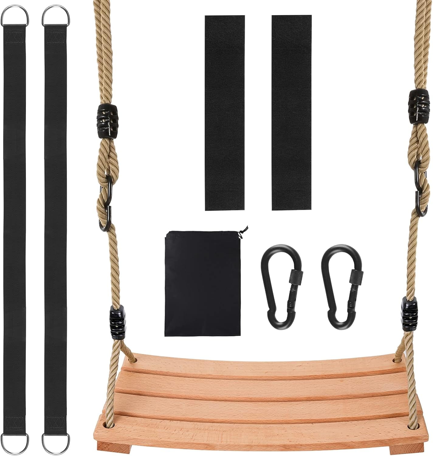 Classic Wooden Tree Swing Seat,Outdoor Tree Swing for Adults and Kids ...