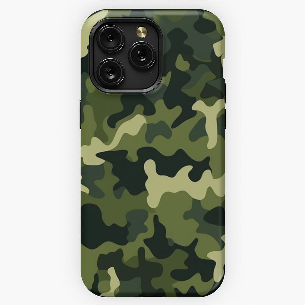 Classic Woodland Green Forest Military Pattern iPhone Case 17 16 15 14 ...