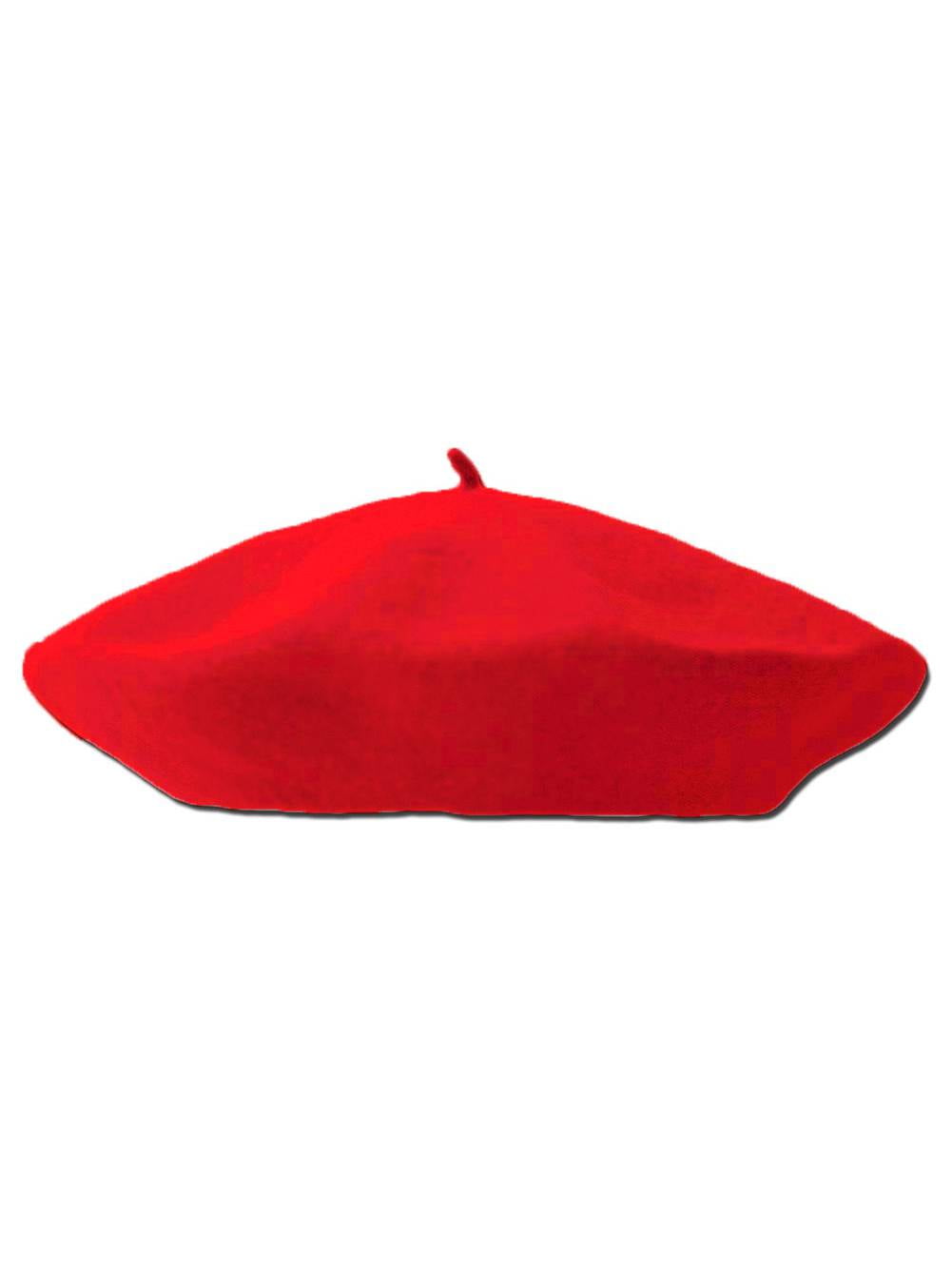 Classic Wool Beret Hat, One Size Adult - Red - Walmart.com