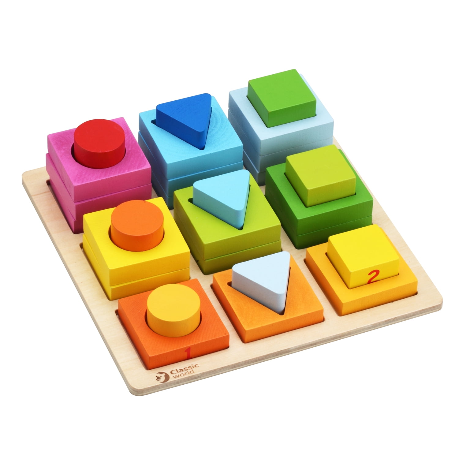 Classic World Wooden Geometric Blocks Set - Walmart.com