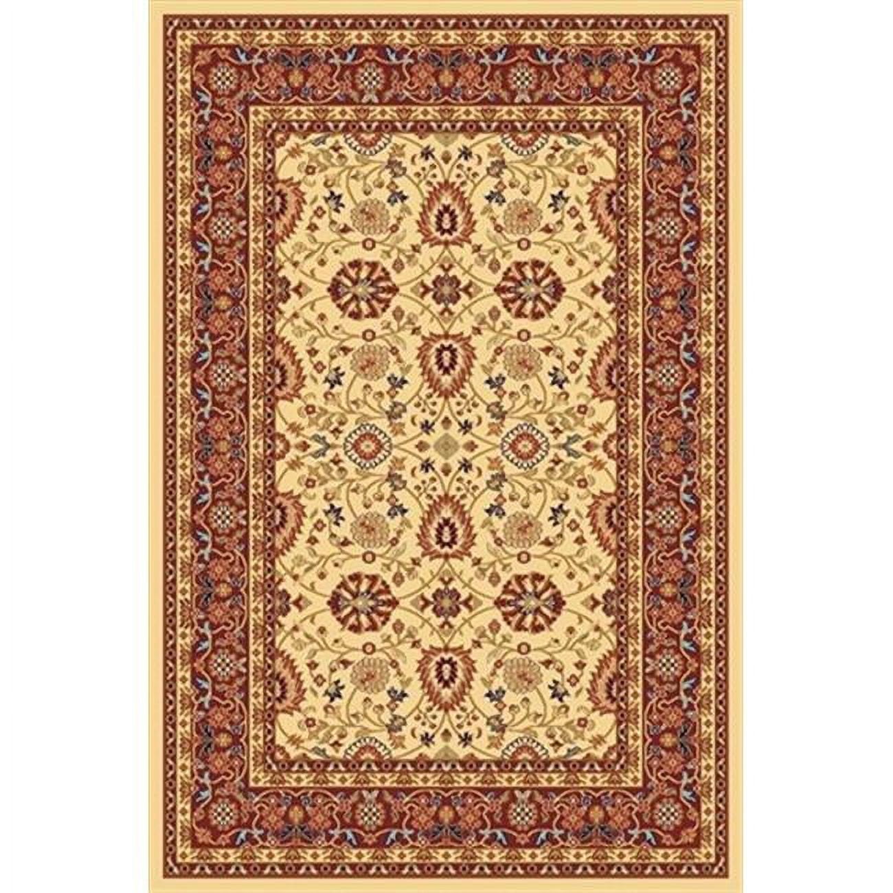Classic Yazd 3.3X5.3 2803-130 Crm-Red Rectangle Rug - Walmart.com