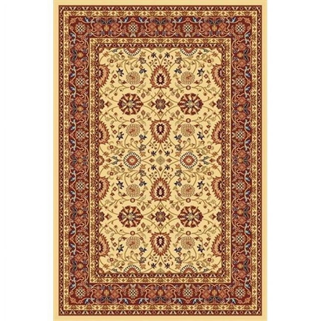 Classic Yazd 3.3X5.3 2803-130 Crm-Red Rectangle Rug - Walmart.com