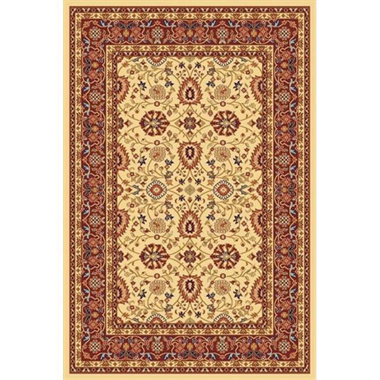 Classic Yazd 5.3X7.7 2803-130 Crm-Red Rectangle Rug - Walmart.com