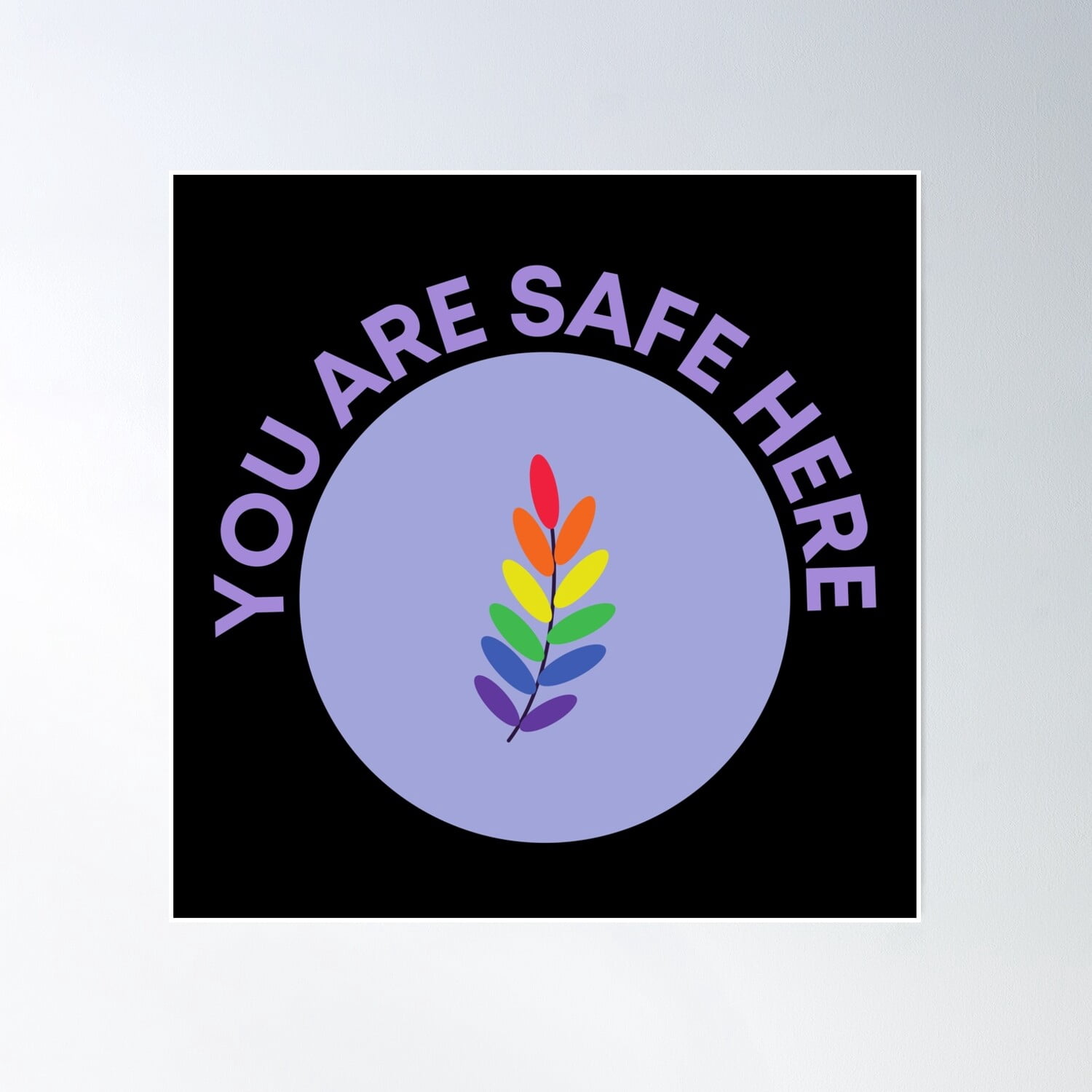Classic You Are Safe Here Poster Wall Art, Modern Wall Decor, 30x30 ...