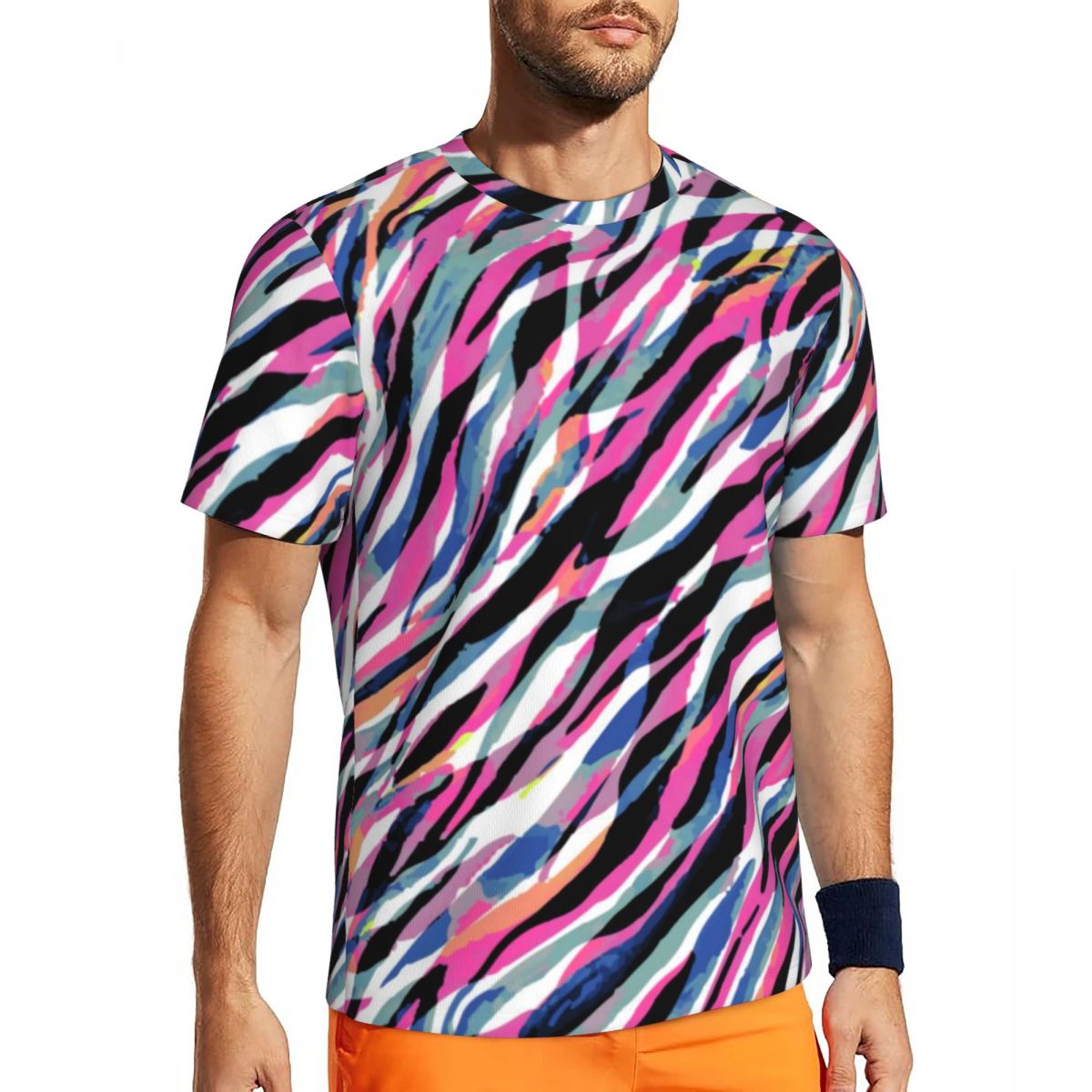 Classic Zebra Gym T Shirt Black and White Animal Print Hip Hop T-Shirts ...