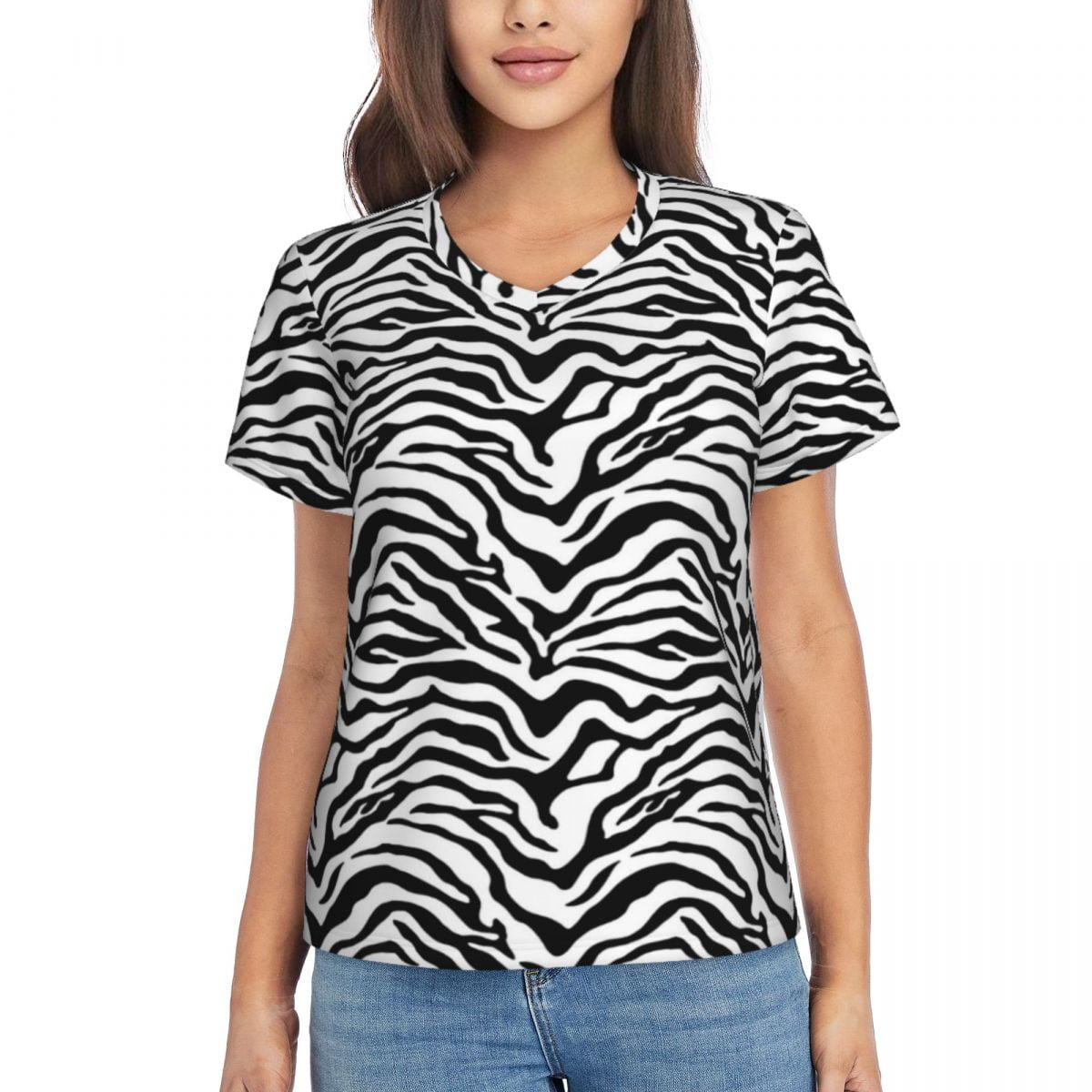 Classic Zebra T Shirts Black and White Animal Print Street Fashion T ...