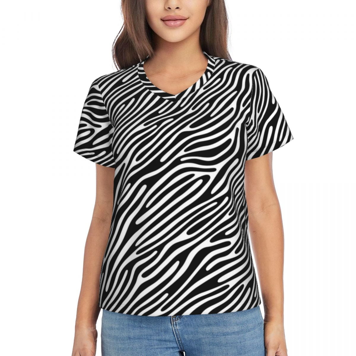 Classic Zebra T Shirts Black and White Animal Print Street Fashion T ...