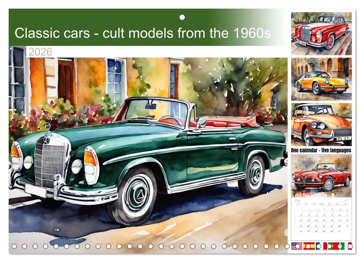 Classic cars - cult models from the 1960s (Monthly Wall Calendar 2026 ...