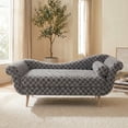 Classic diamond pattern fabric paired with elegant scroll arms ...