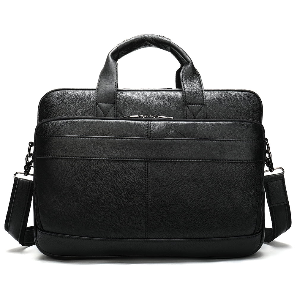 Classic men's genuine leather 15.6in briefcase, business laptop bag ...