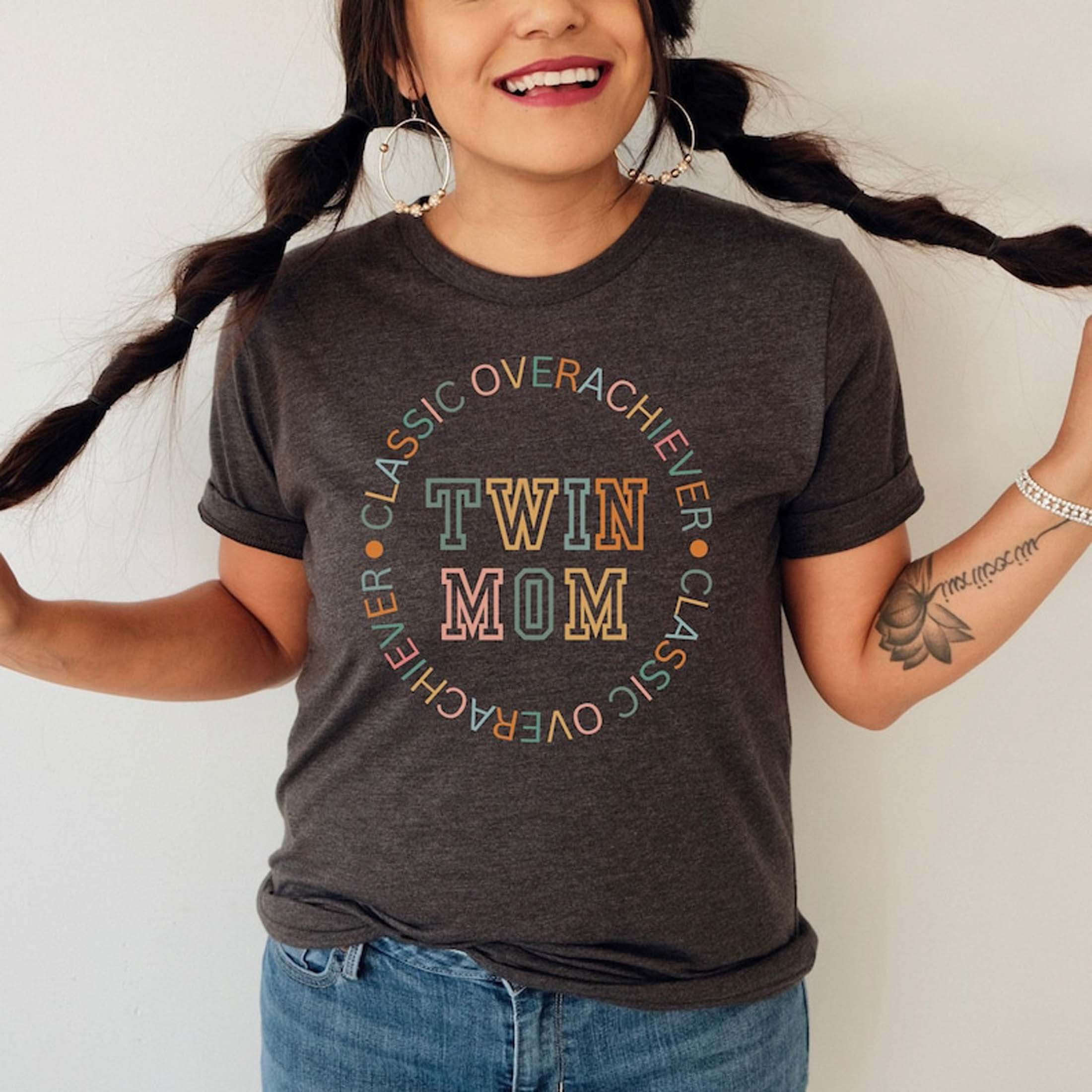 Classic overachiever twin mom shirt, funny mom of twins tshirt, Mother ...