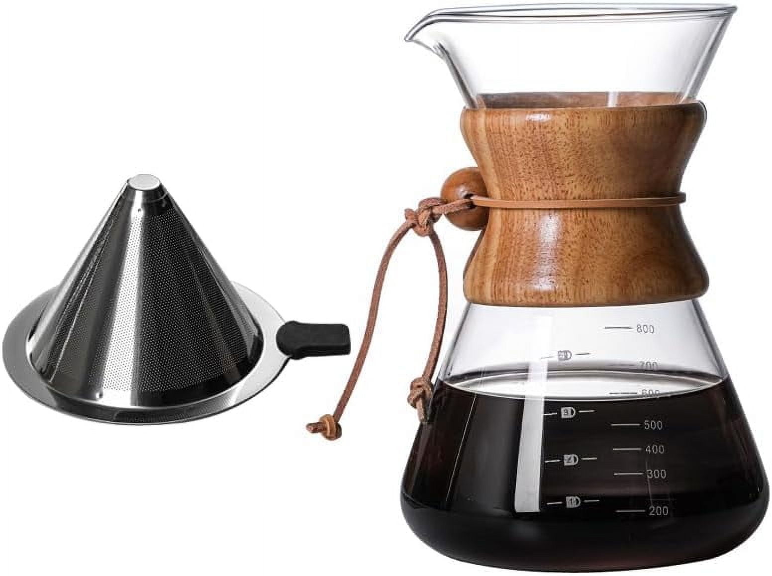 Classic series, pour over glass coffeemaker maker with layer stainless ...