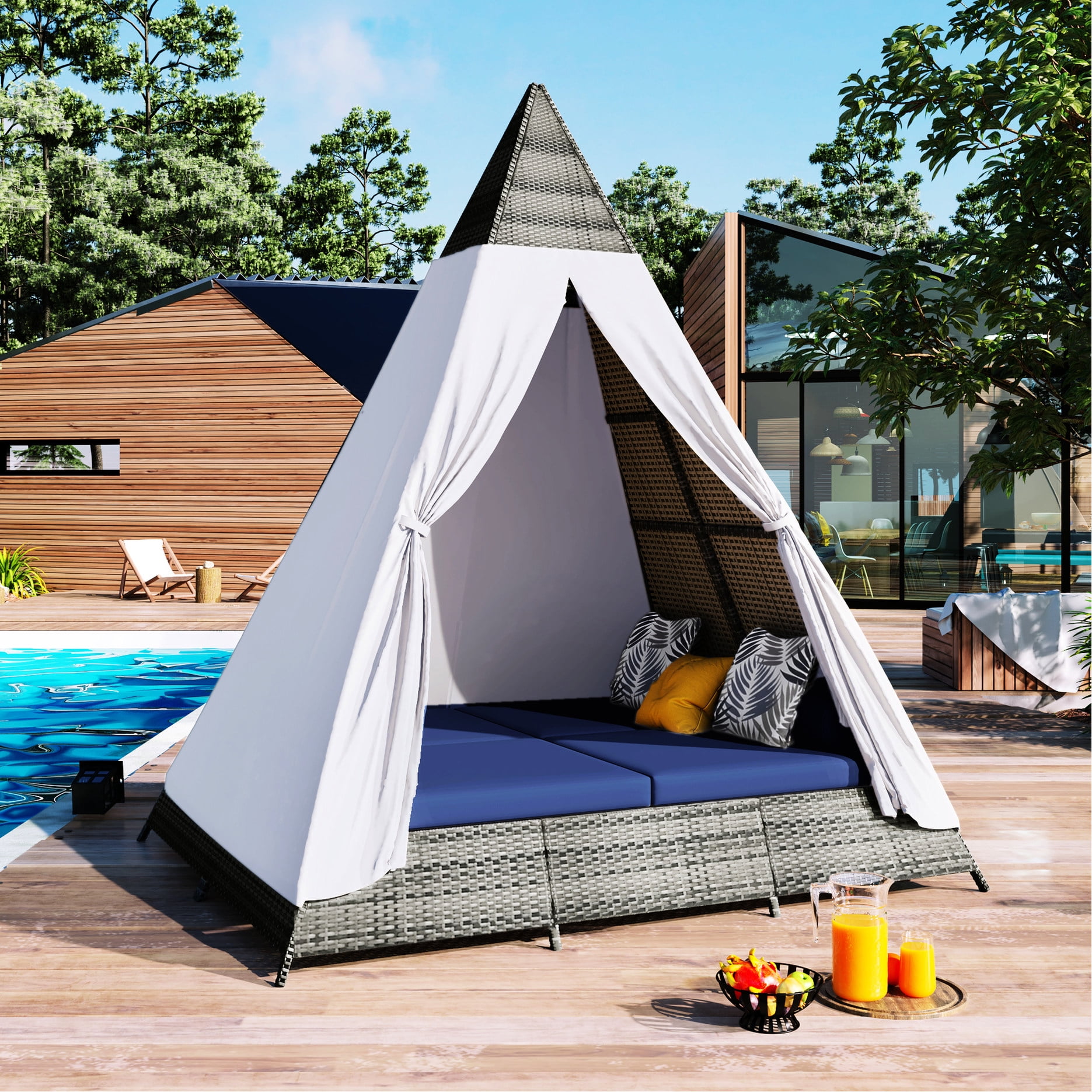 Classic wicker look - Pyramid shape as yard centerpiece - Outdoor ...