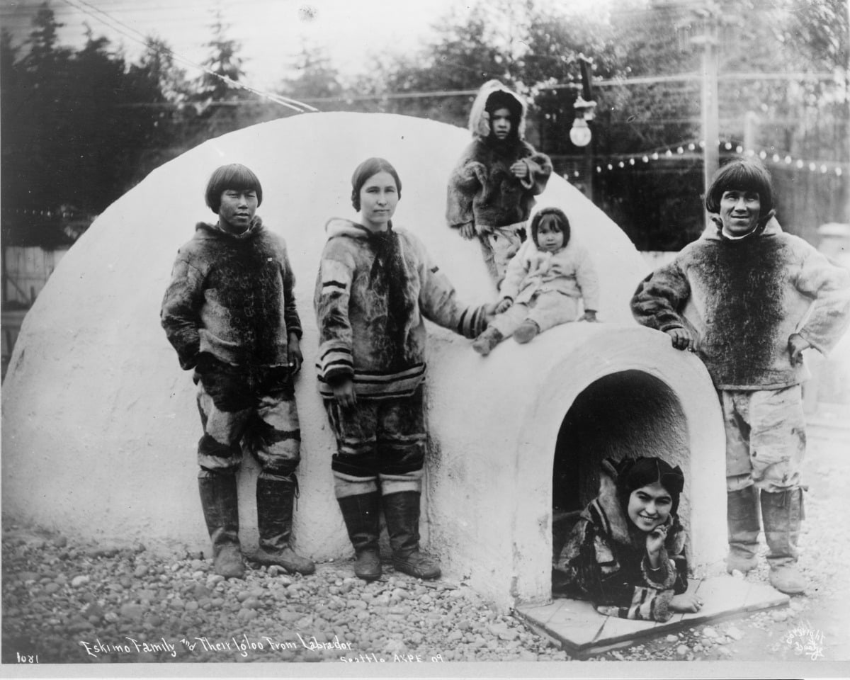 ClassicPix Eskimo Family And Their Igloo From Labrador 24” x 18” Framed Art Print - Walmart.com