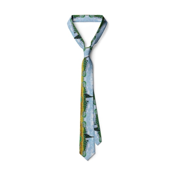 Classical 8cm Width Artistic Oil Painting Printed Tie Breathable Soft ...
