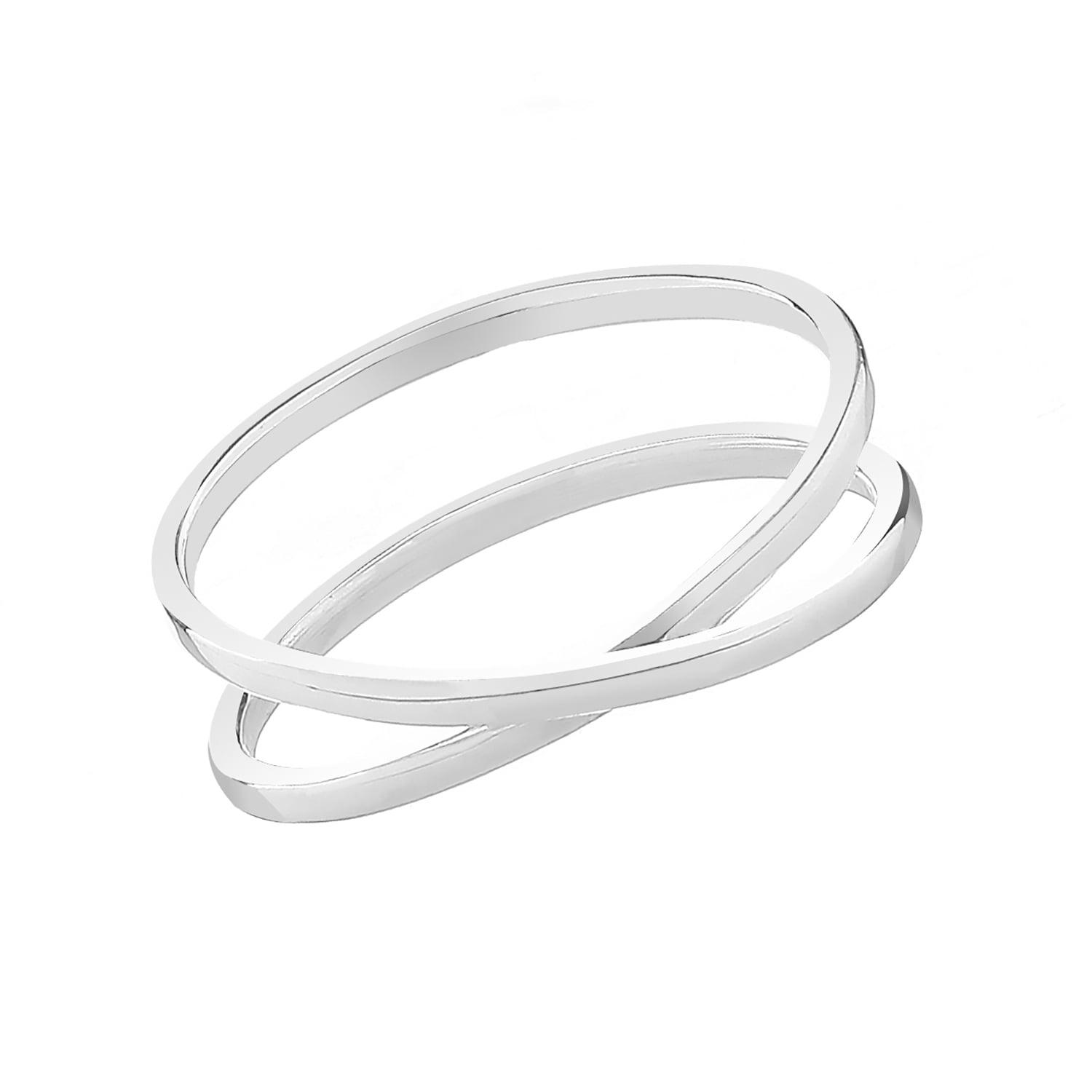 Classical 925 Sterling Silver Women Crossover Ring - Walmart.com