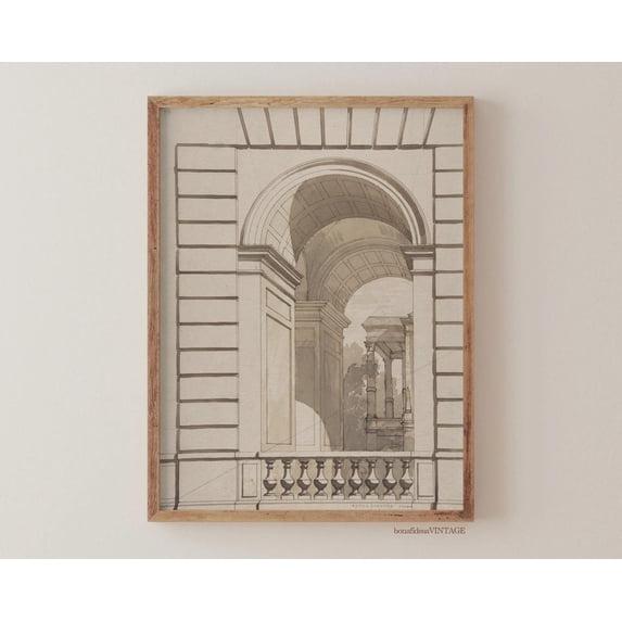 Classical Architectural Arch Study Drawing Poster Decor For Living Room ...