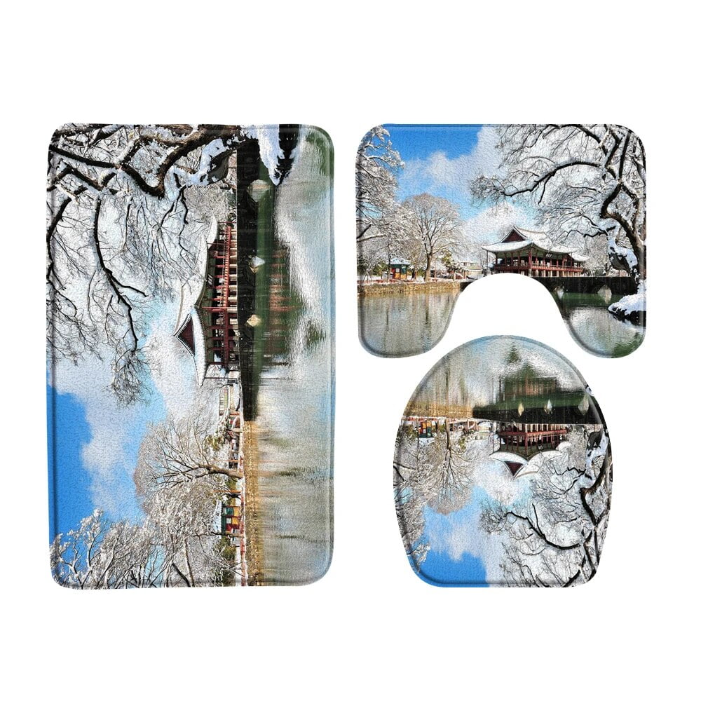 Classical Architecture Ocean Landscape Garden Scenery 3-Piece Set Bath ...