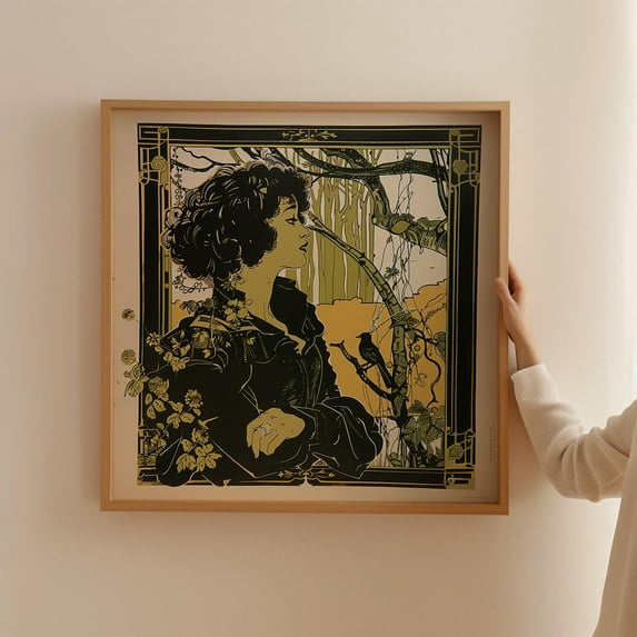 Classical Art Nouveau Woman Poster - Beauty And Nature Wall Art ...