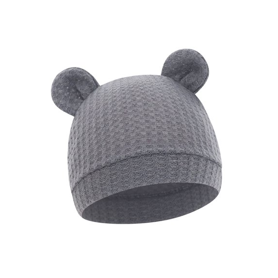 Classical Bear Ear Infant Hat Waffles Weave Fabric Stretchy Head Cover ...