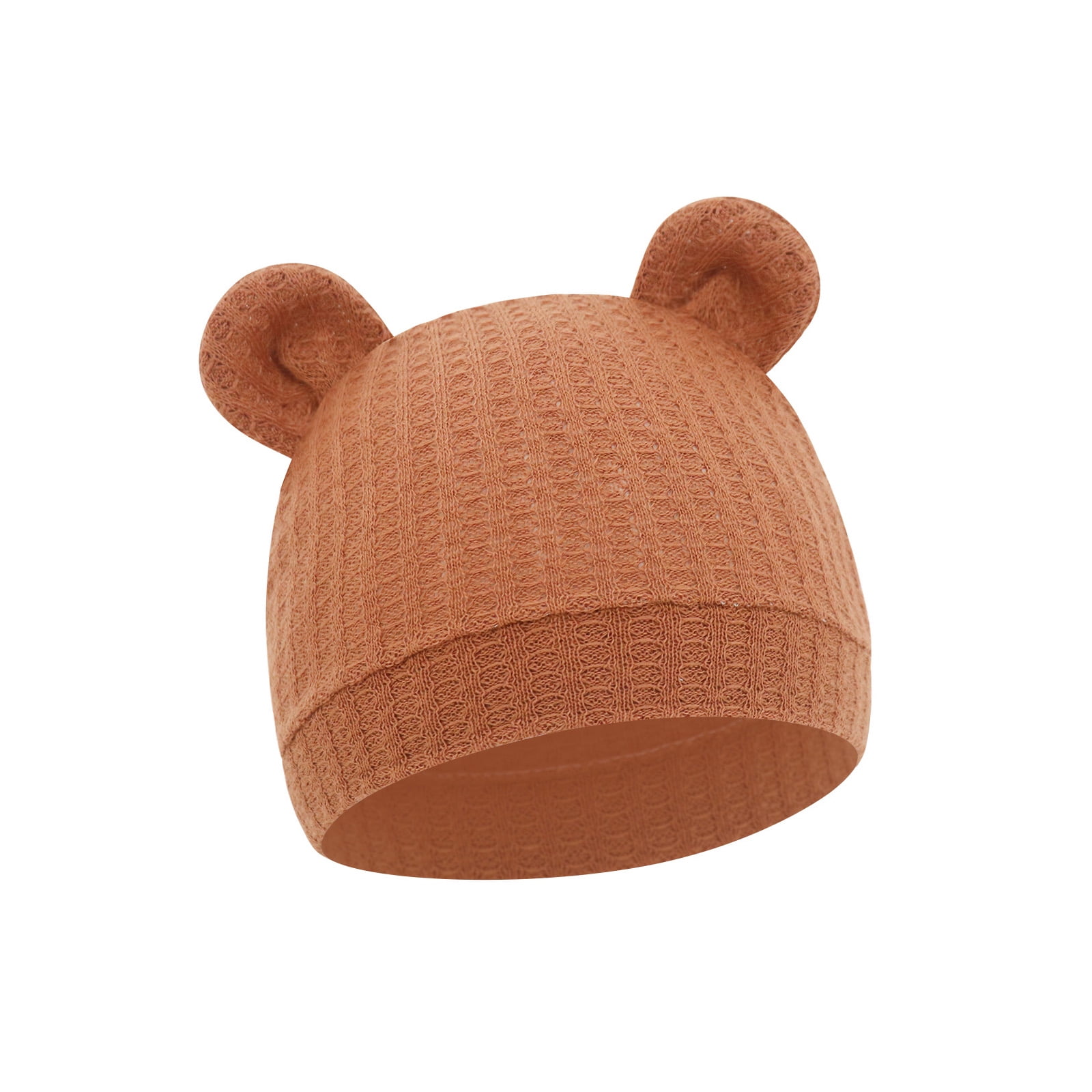 Classical Bear Ear Infant Hat Waffles Weave Fabric Stretchy Head Cover ...