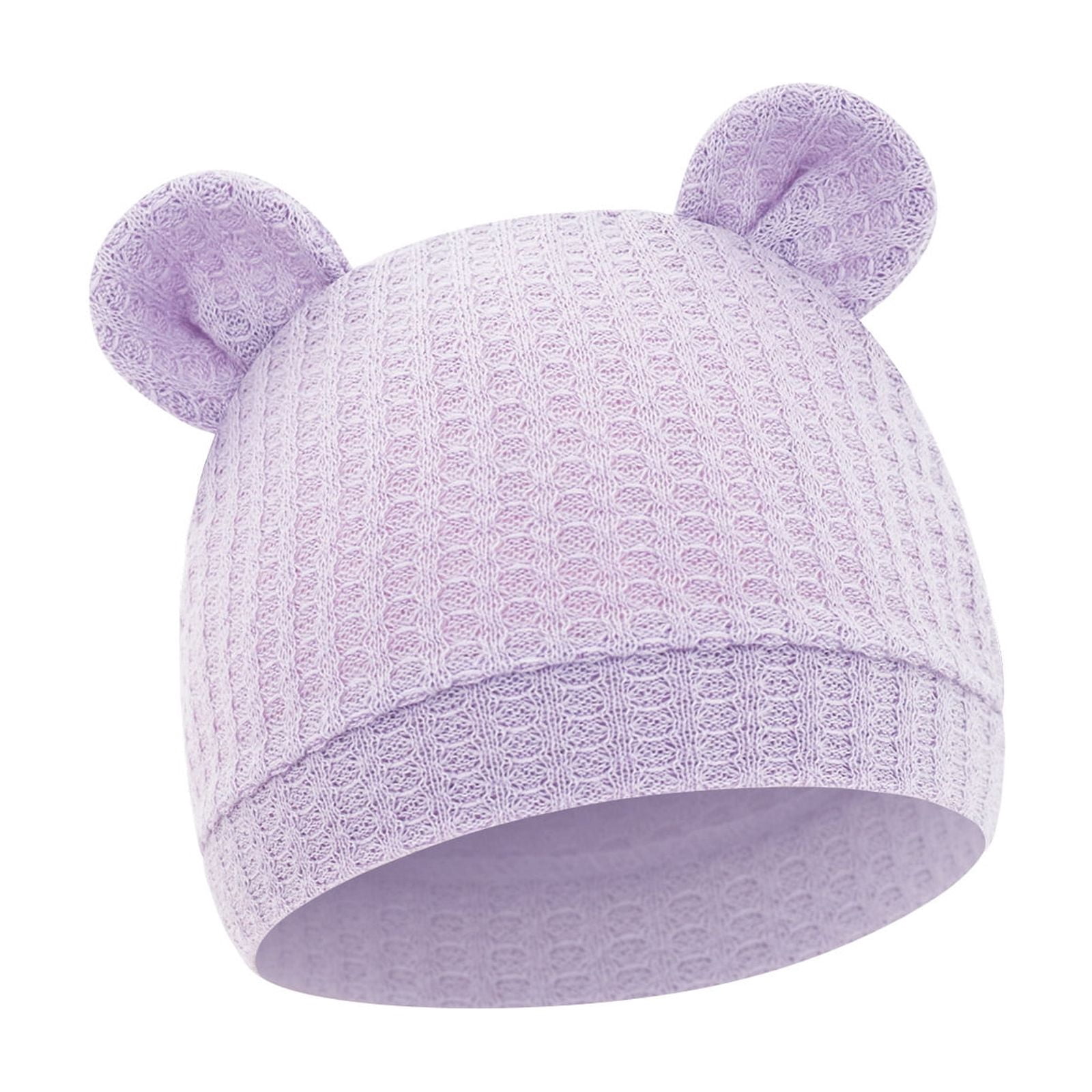 Classical Bear Ear Infant Hat Waffles Weave Fabric Stretchy Head Cover ...