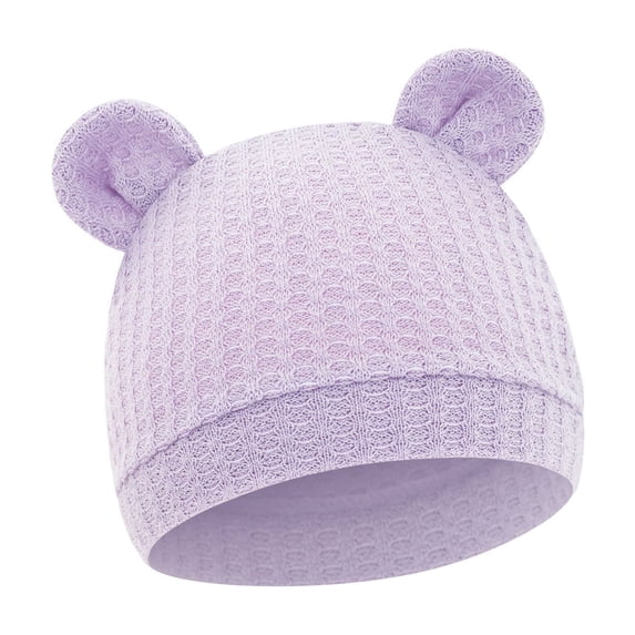 Classical Bear Ear Infant Hat Waffles Weave Fabric Stretchy Head Cover ...