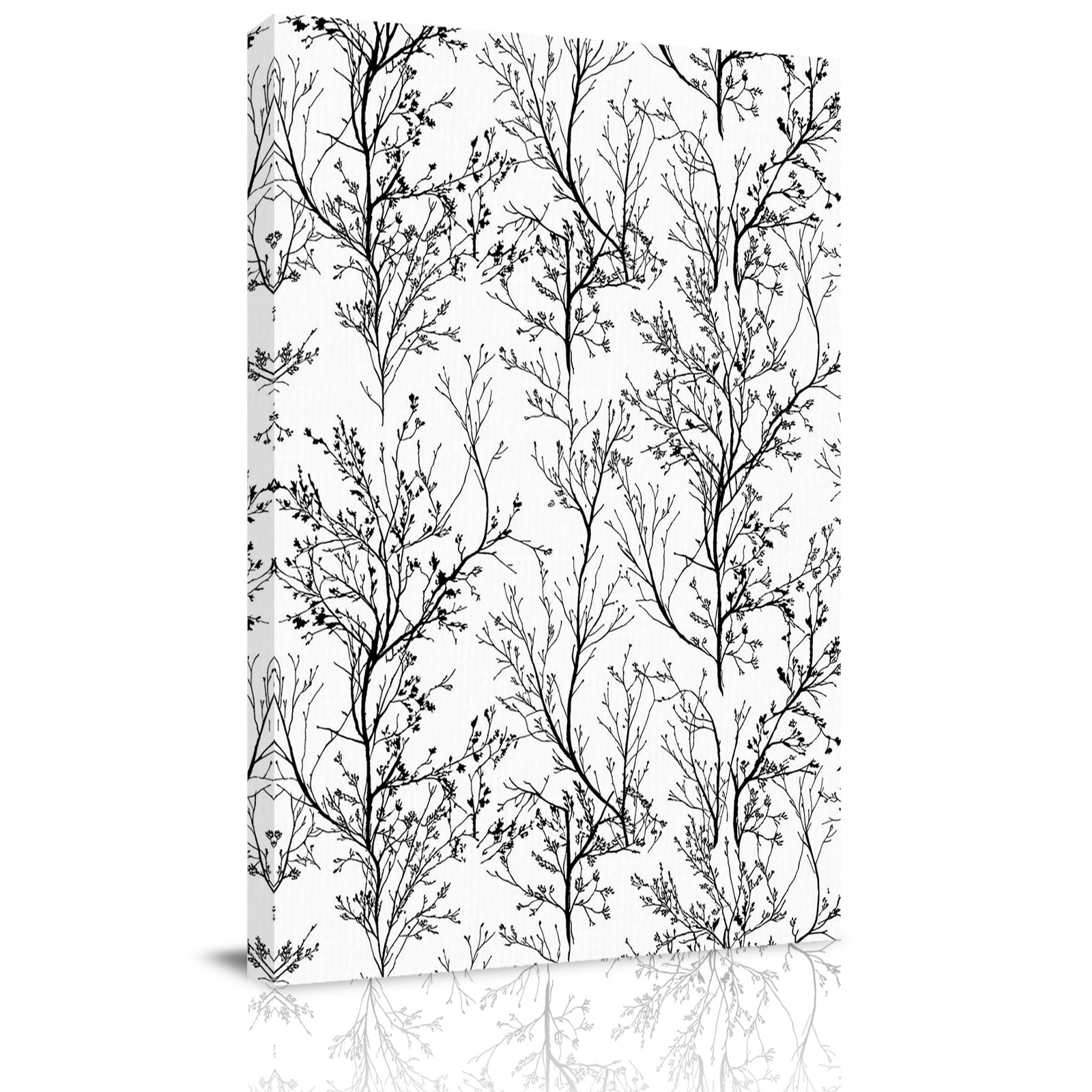 Classical Black White Canvas Wall Art for Living Room, Tree Branch ...