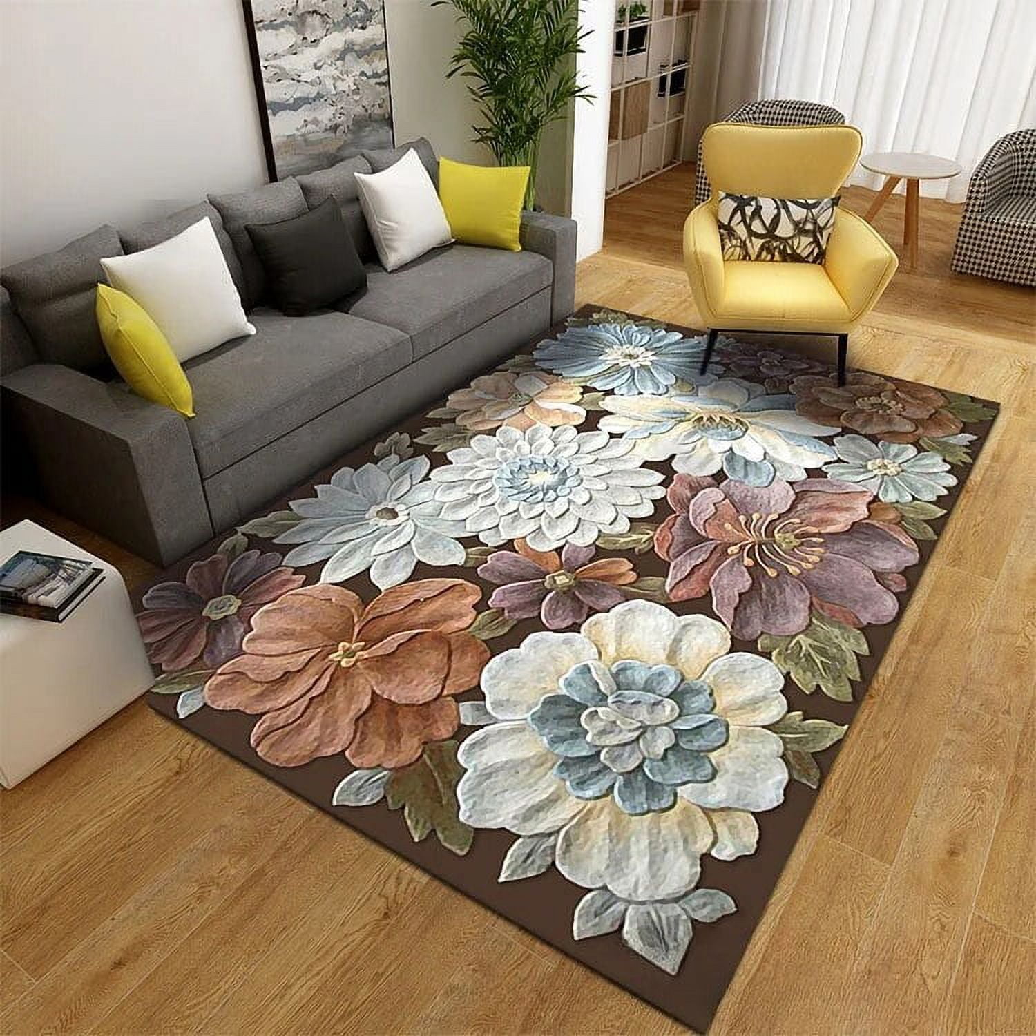 Classical Chinese Style Peony Printed Carpet Living Room Home ration ...