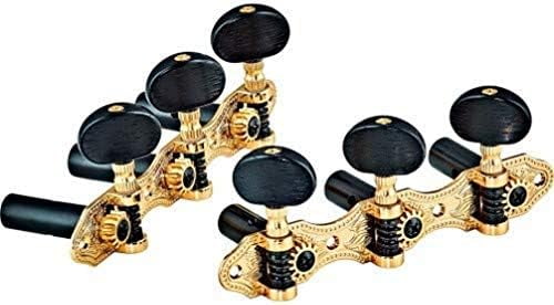 Classical Deluxe Tuning Machines 3L x 3R w/Gold Baseplate & Black ...