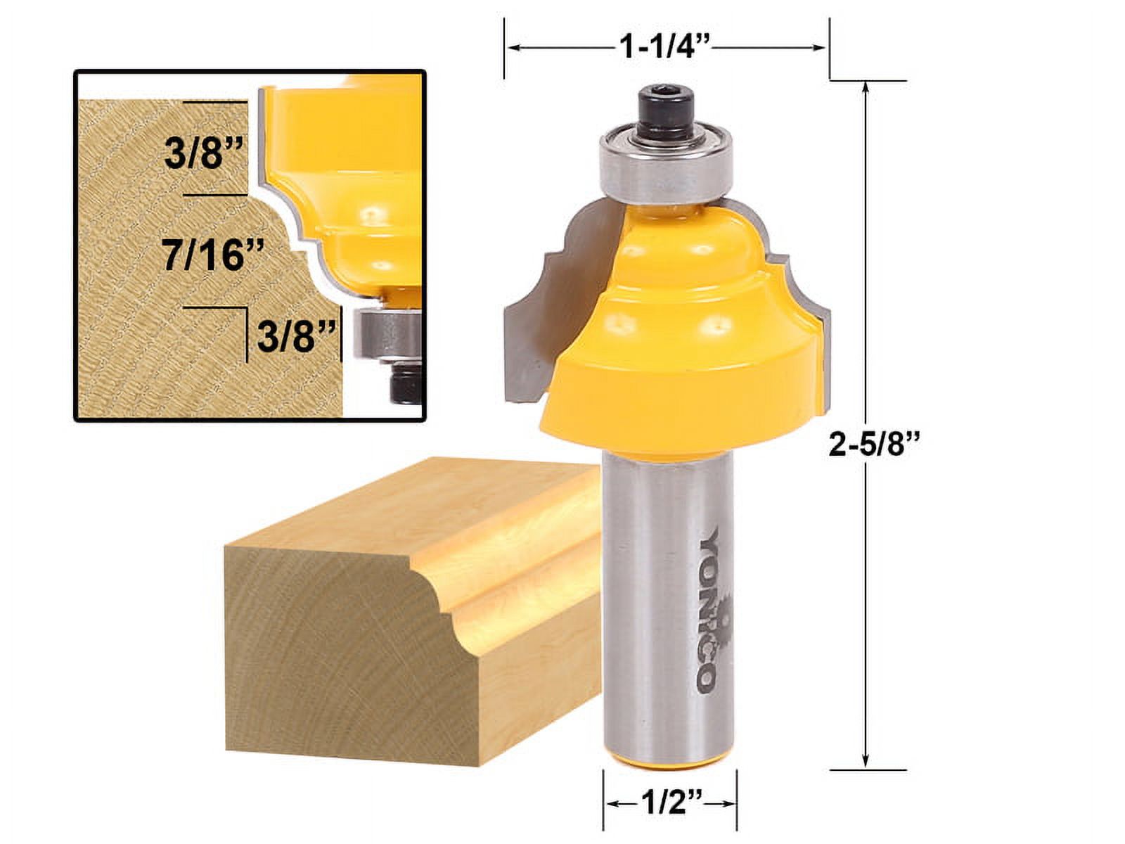 Yonico Double Roman Ogee Edging Router Bit - Small - 1/4" Shank ...