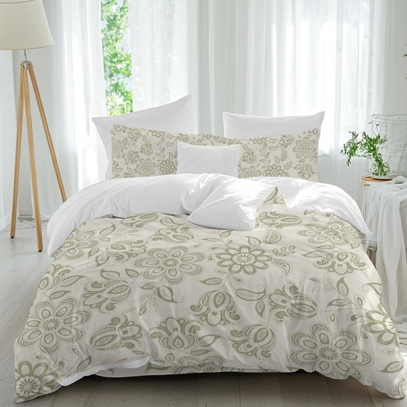 Classical Ethnic Flower Leaves Queen Size Bed Set,Traditional Tribal ...