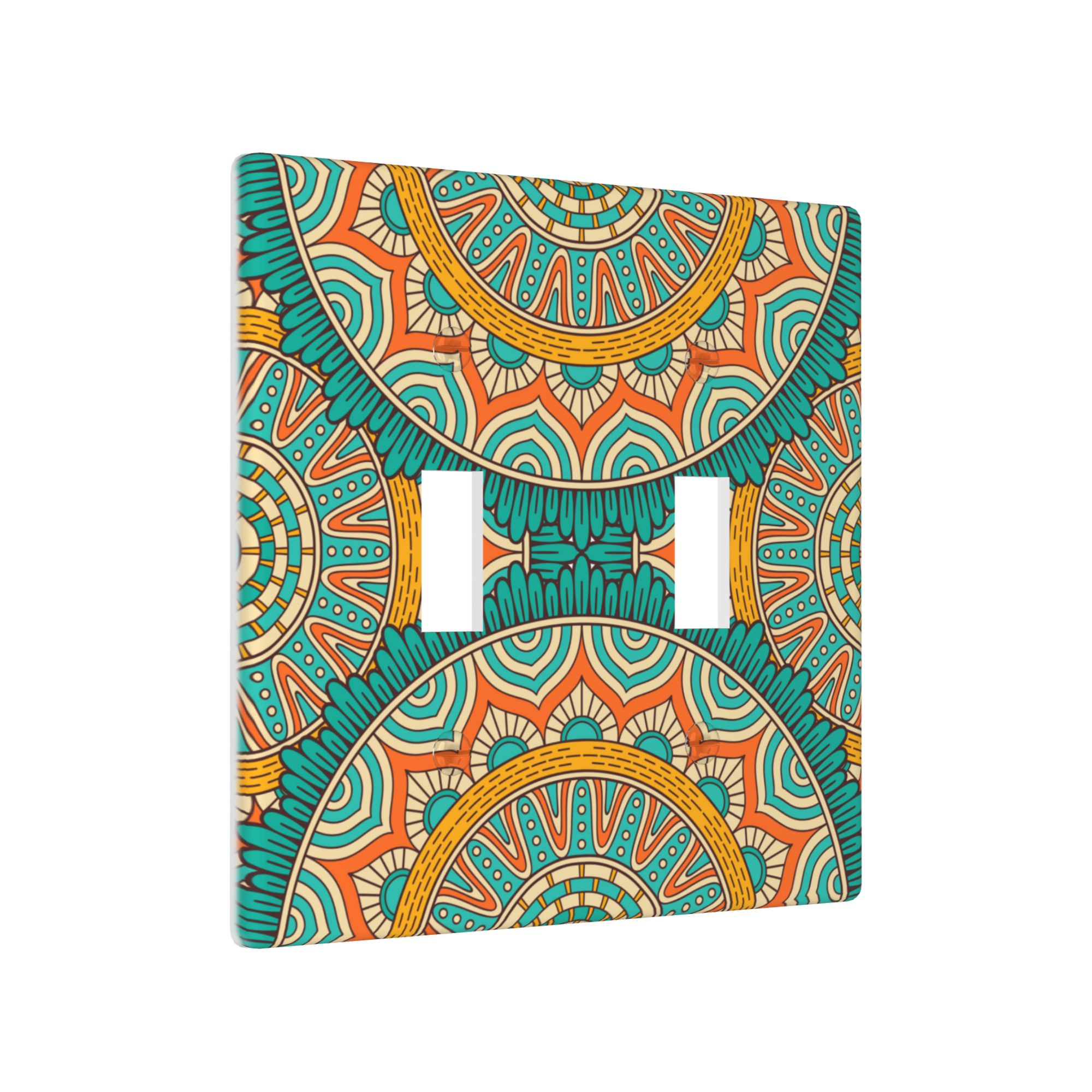 Classical Ethnic Pattern Background Double Toggle Light Switch Plate ...